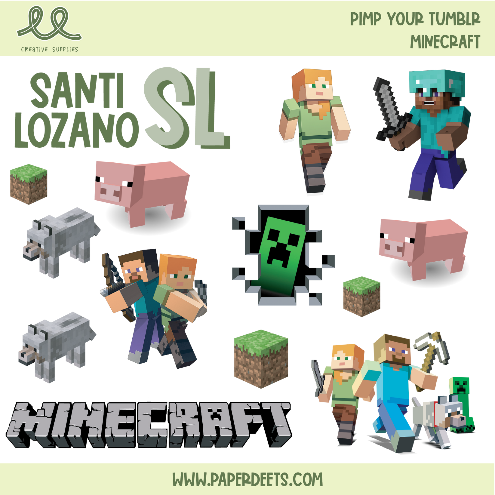 Stickers para Termos y Tuppers - MINECRAFT – Paper Deets
